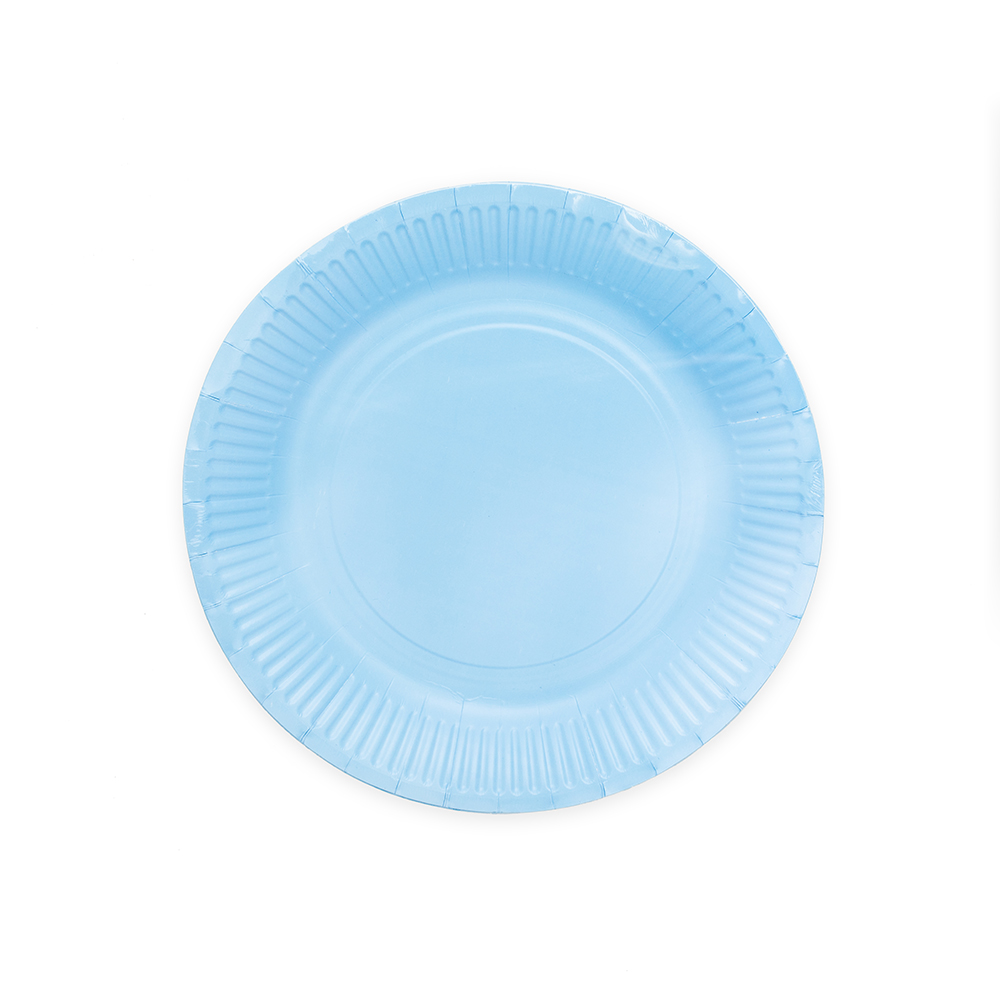 8 Paper plates 23cm FSC - Light blue - Globos Europe