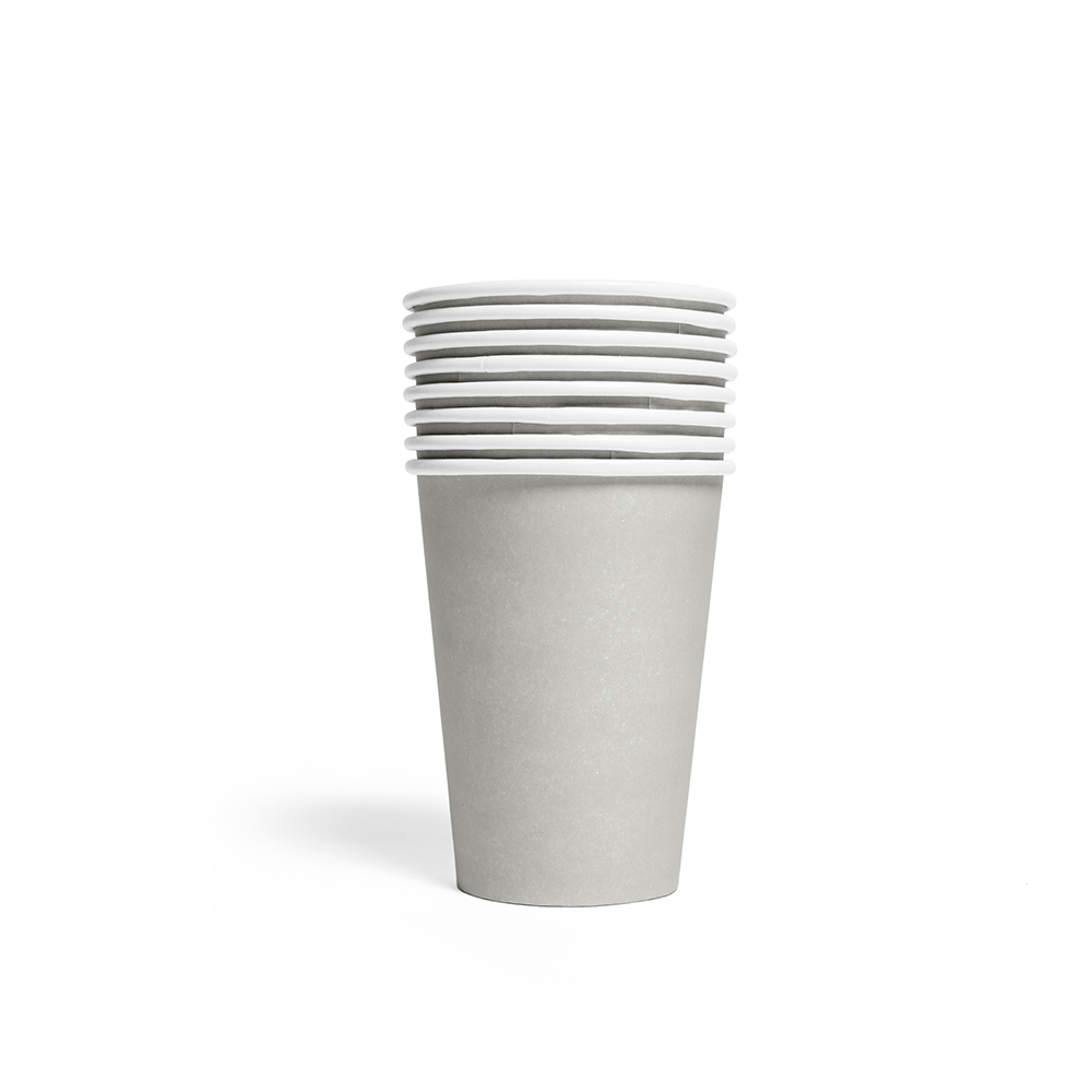 8 Paper cups 210ml FSC - Silver - Globos Europe