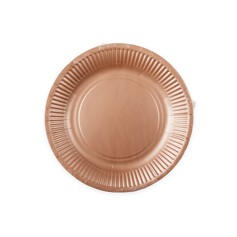 8 Paper plates 23cm FSC - Rose gold - Globos Europe