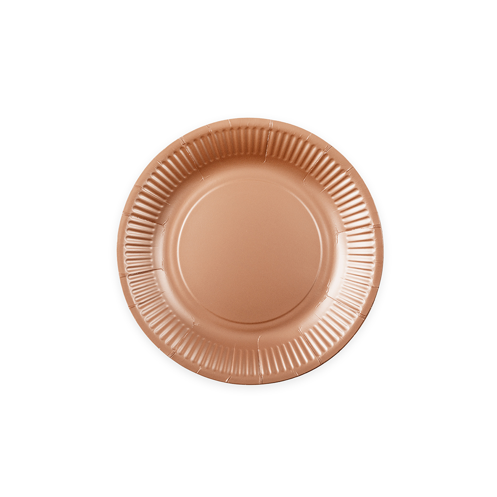 8 Paper plates 18cm FSC - Rose gold - Globos Europe