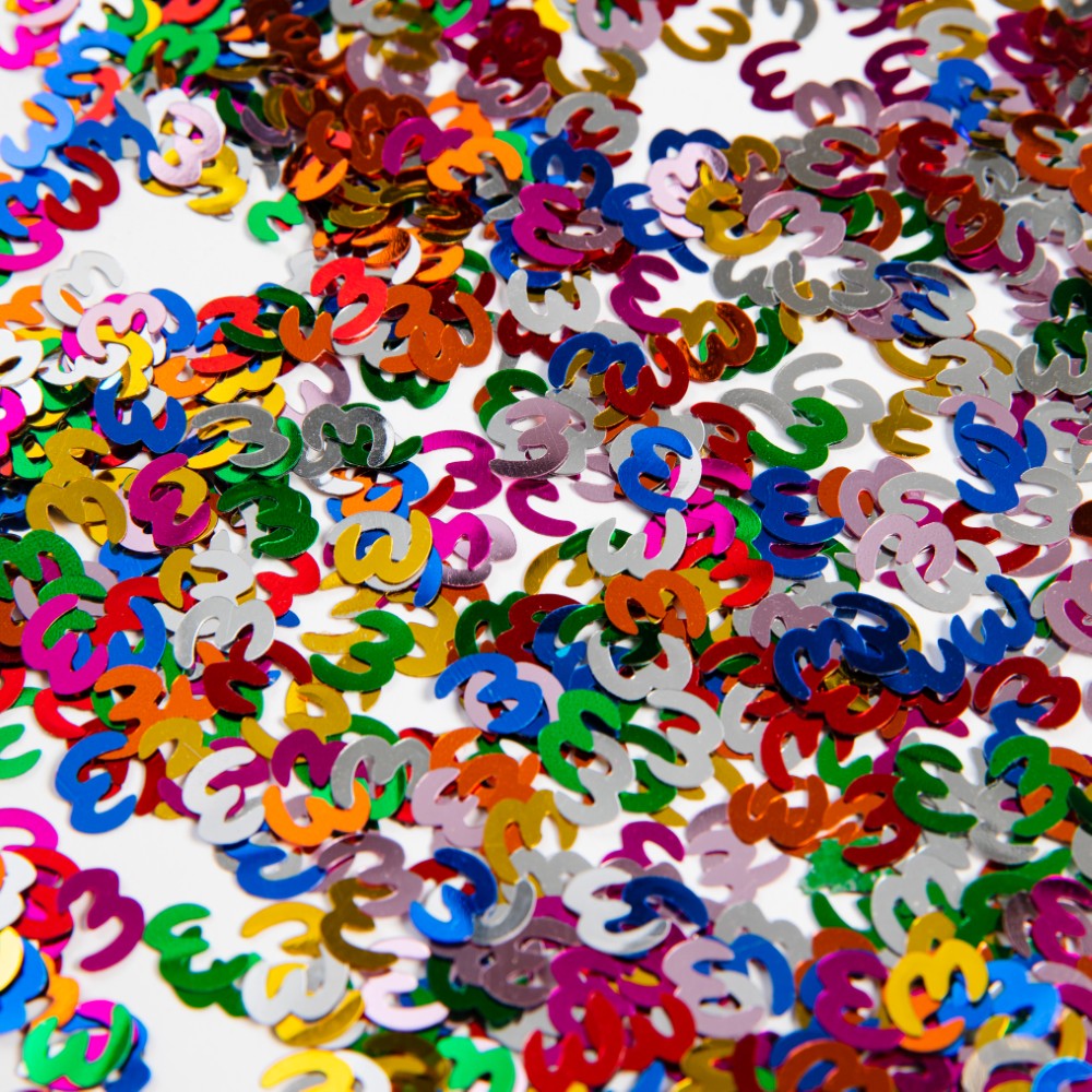 Table confetti Multicolour number 3 - 14 grams - Globos Europe