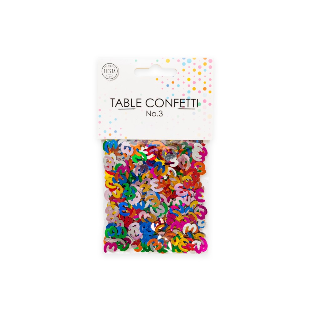 Table confetti Multicolour number 3 - 14 grams - Globos Europe