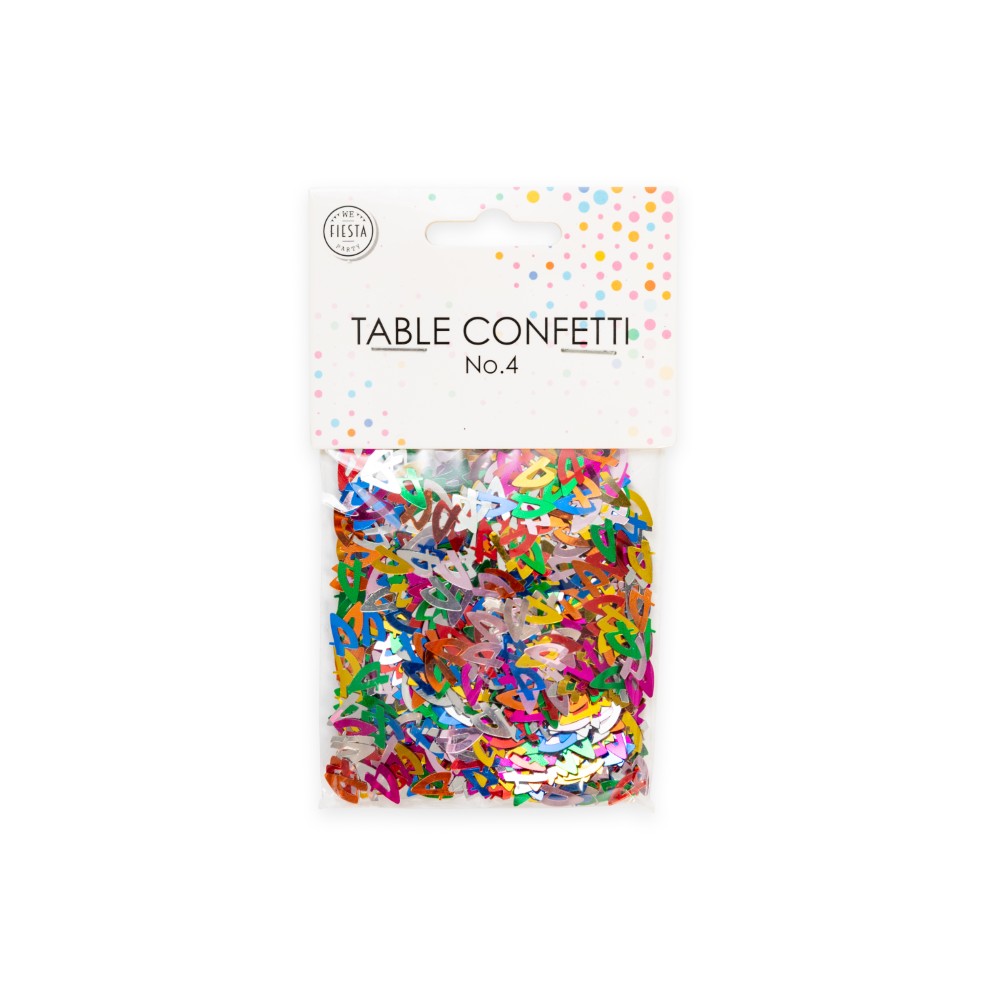 Table confetti Multicolour number 4 - 14 grams - Globos Europe