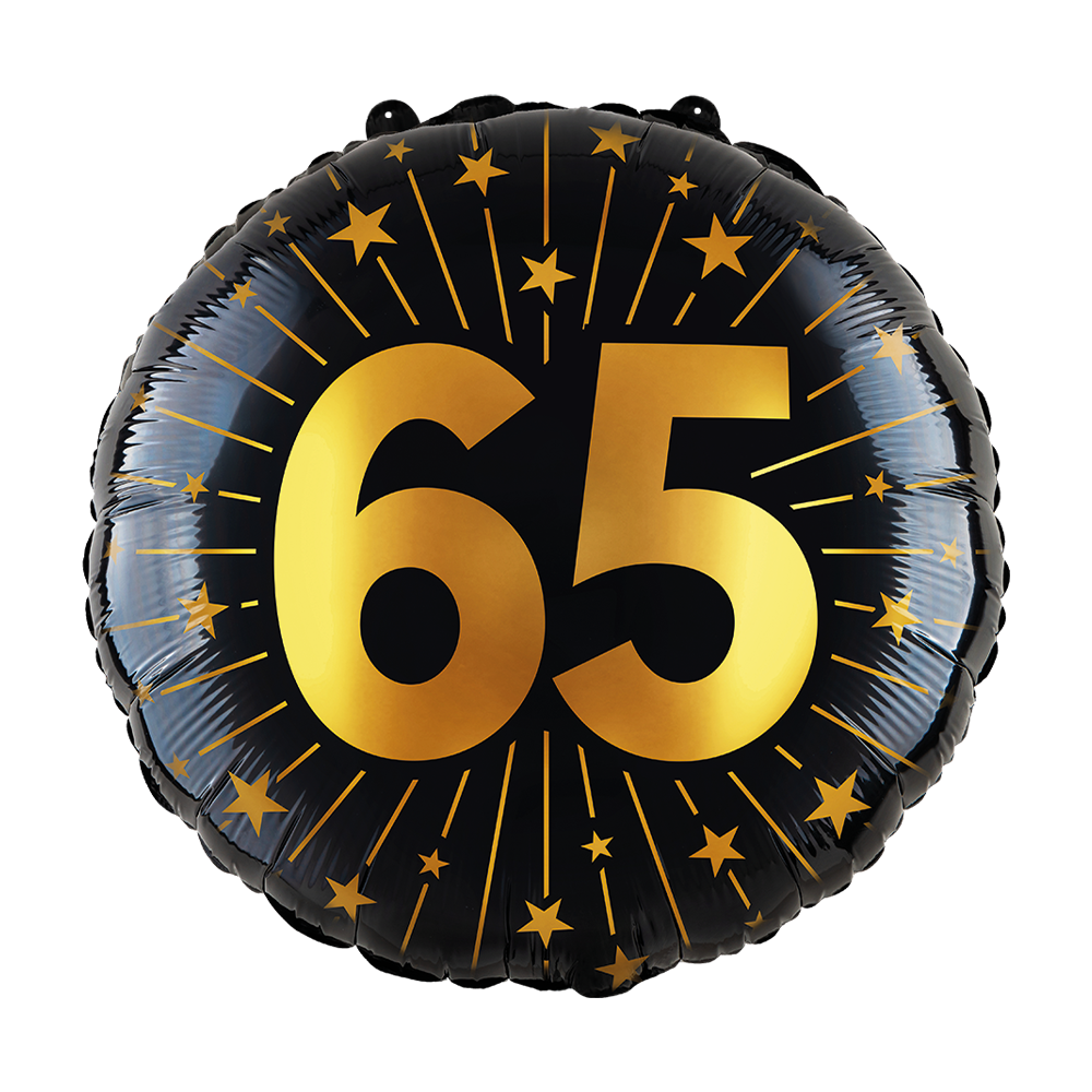 Foilballoon 18" - '65' Golden Celebrations - Globos Europe