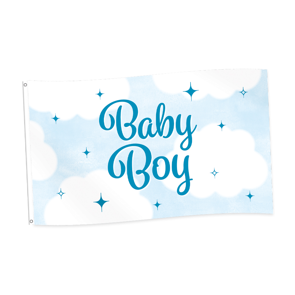 Flag Polyester 150cm x 90cm - Baby Boy - Globos Europe