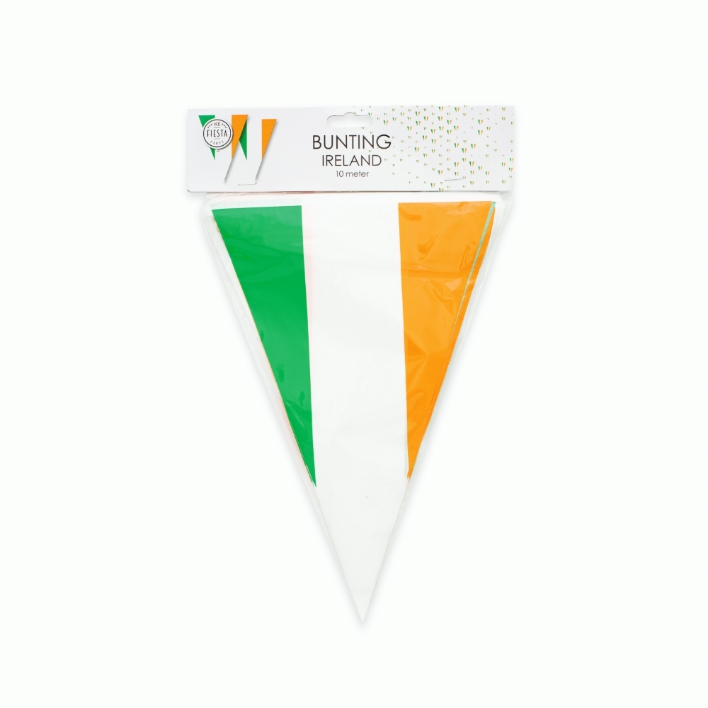Bunting PE 10m Ireland size flags: 20x30cm - Globos Europe