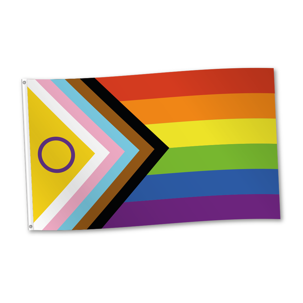 Flag Polyester 150cm x 90cm - Pride / Intersex - Globos Europe
