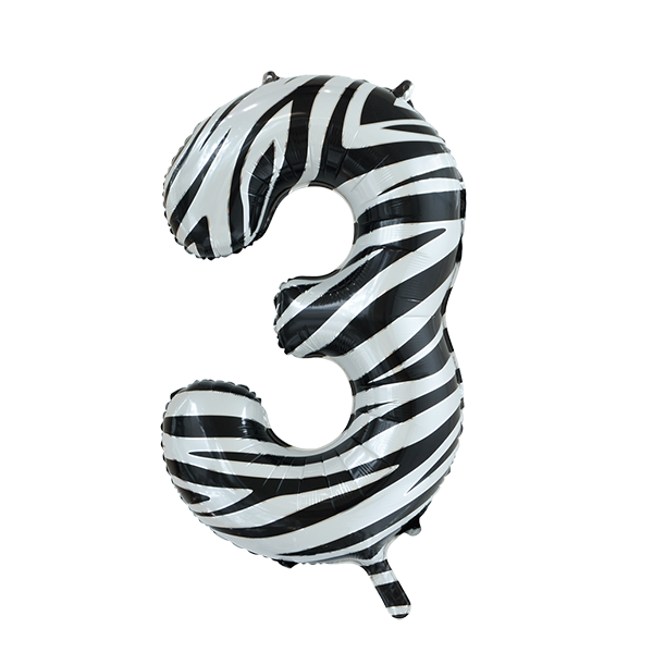 Ballon d'aluminium 34" no. 3 zebra - Globos Europe