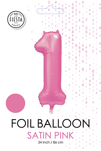 Foilballoon 34" no. 1 satin pink - Globos Europe