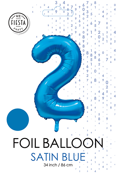 Foilballoon 34" no. 2 satin blue - Globos Europe