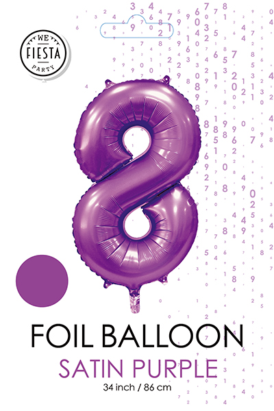 Foilballoon 34" no. 8 satin purple - Globos Europe